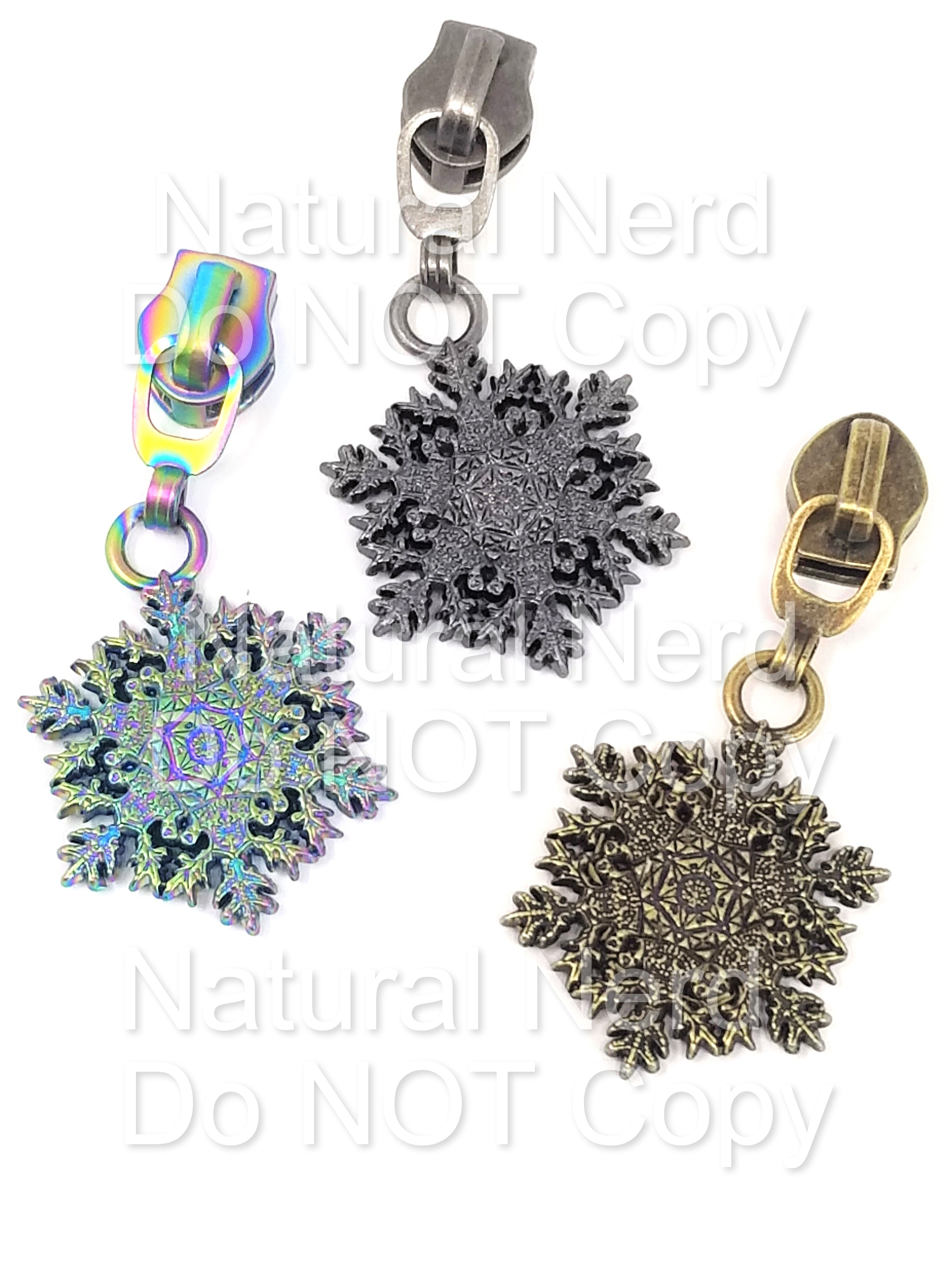 Snowflake Zipper Pull – Natural Nerd Fabrics and Hardware
